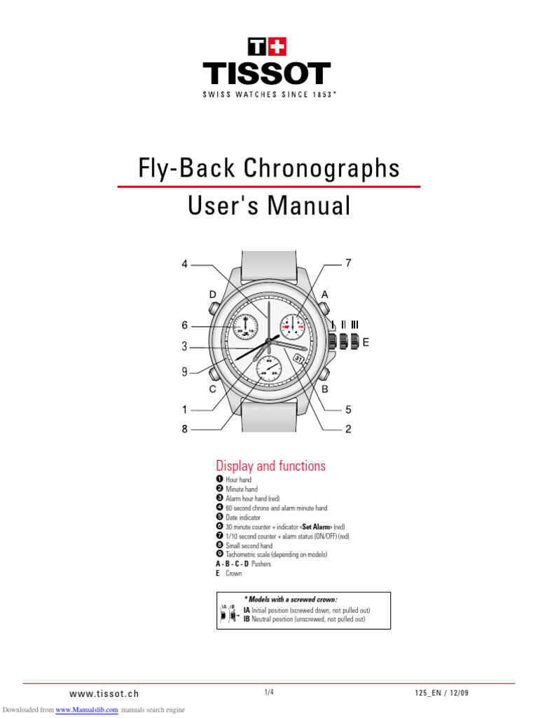 Flyback Tissot | PDF | Speed | Clock