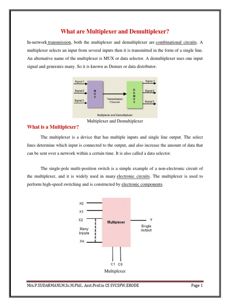 Multiplexer and Demultiplexer | PDF | Electronics | Digital Technology