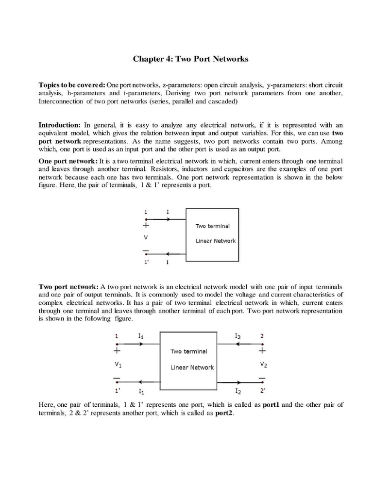 Two Port Networks | PDF