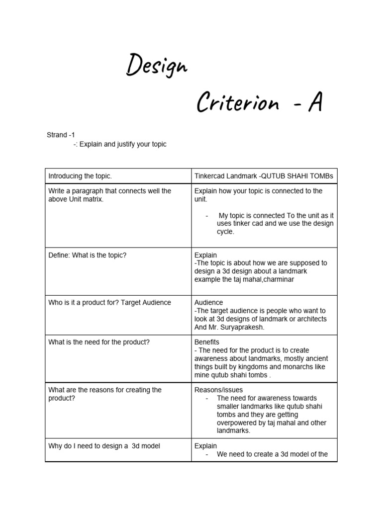 Unit-2 Design criterion -A | PDF | Swot Analysis Unit-2 Design criterion -A | PDF | Swot Analysis