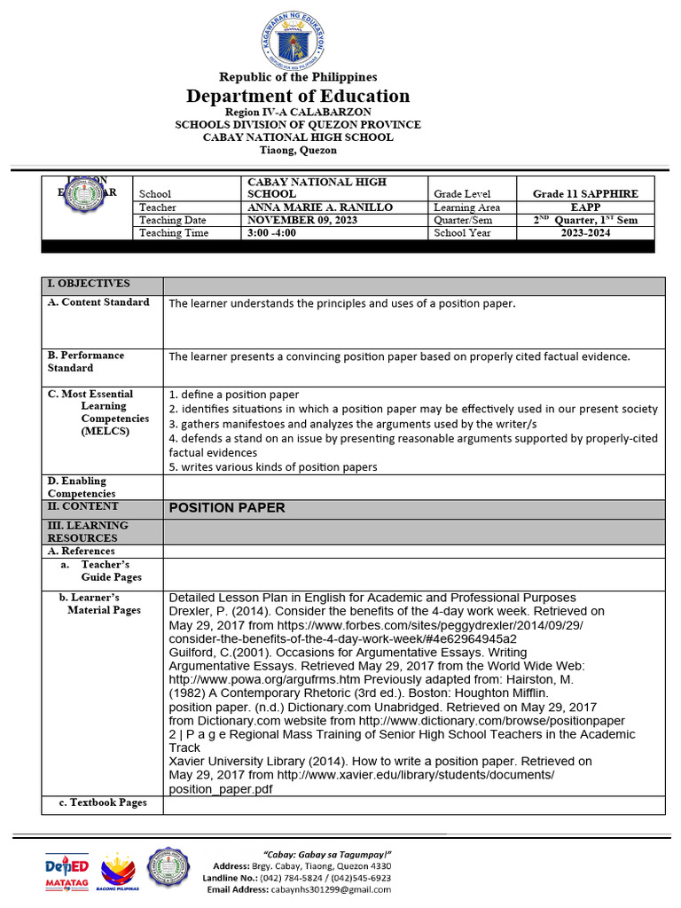 Cot1-Dll 2 | PDF | Learning | Teachers