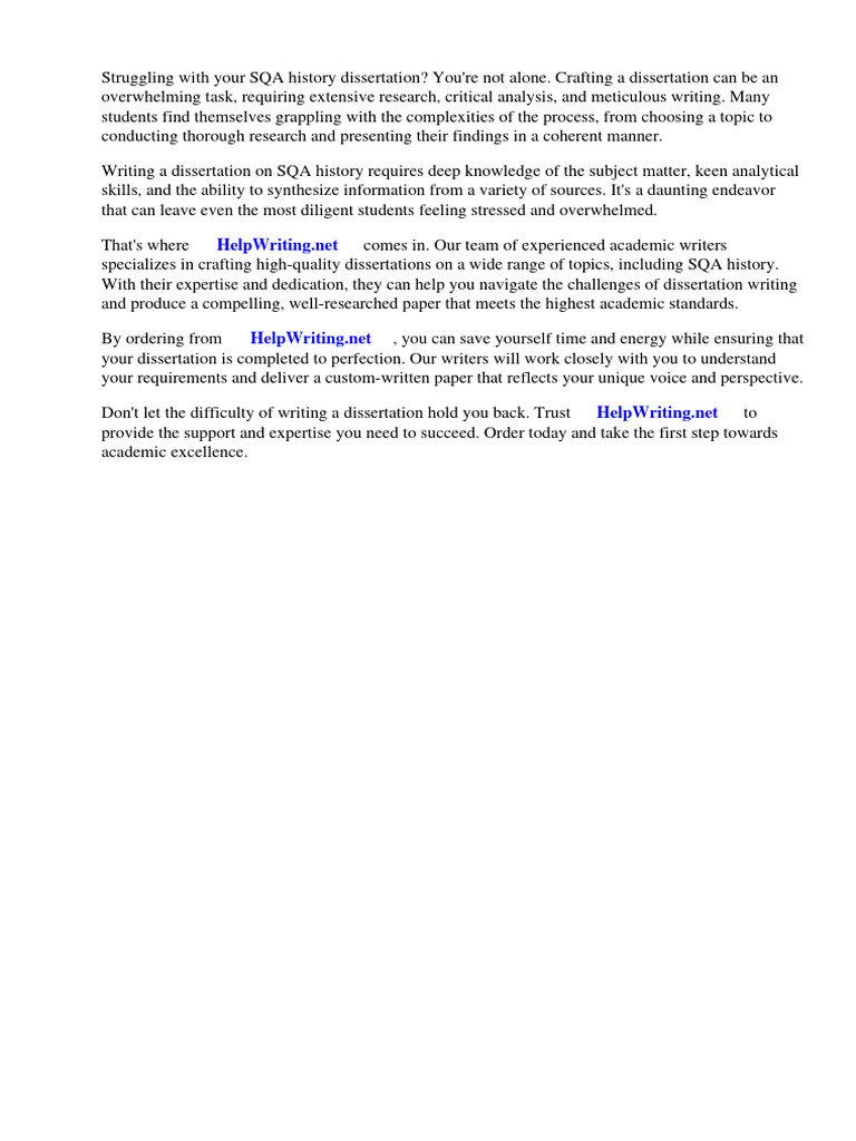 Sqa History Dissertation Titles | PDF | Thesis | Essays
