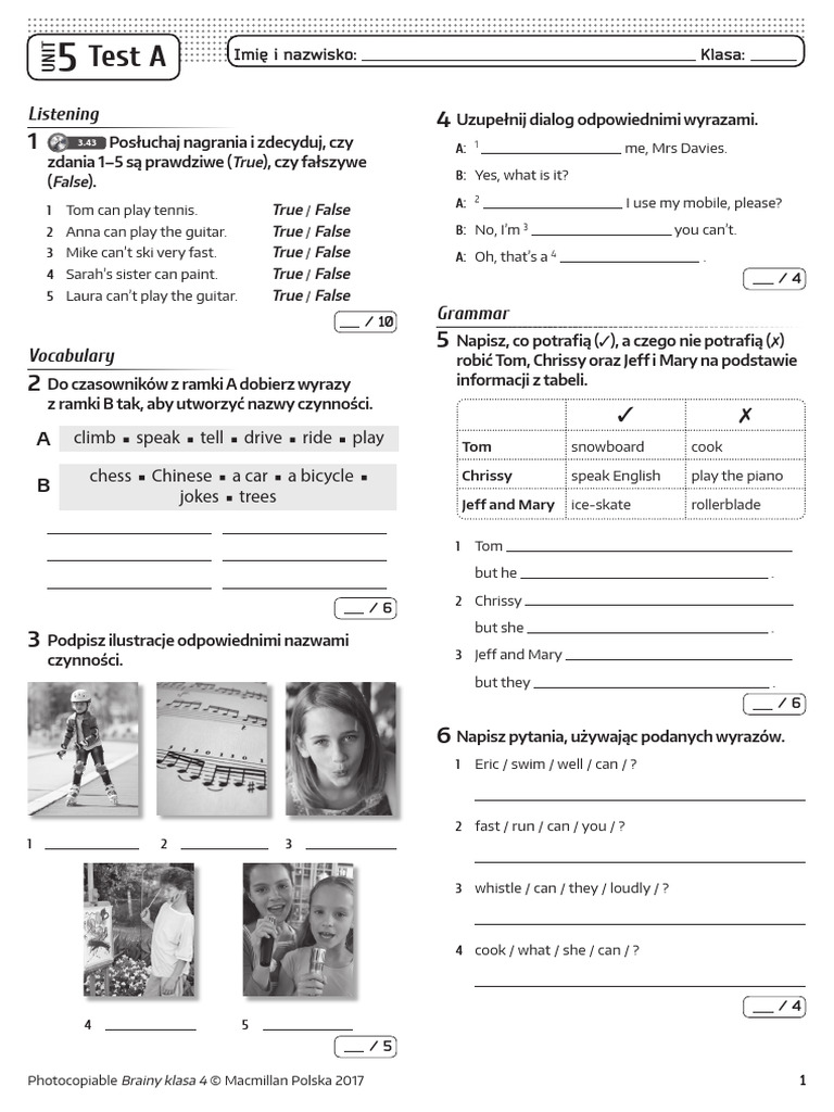 Brainy kl4 Unit Test 5 A | PDF