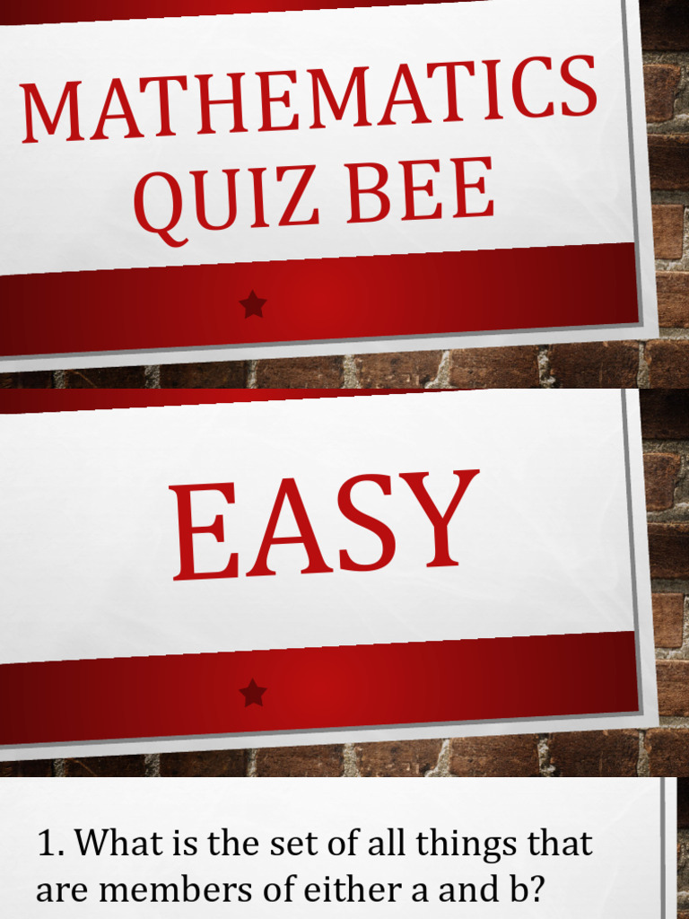 Quiz Bee Questions 2024 | Download Free PDF | Triangle | Mean