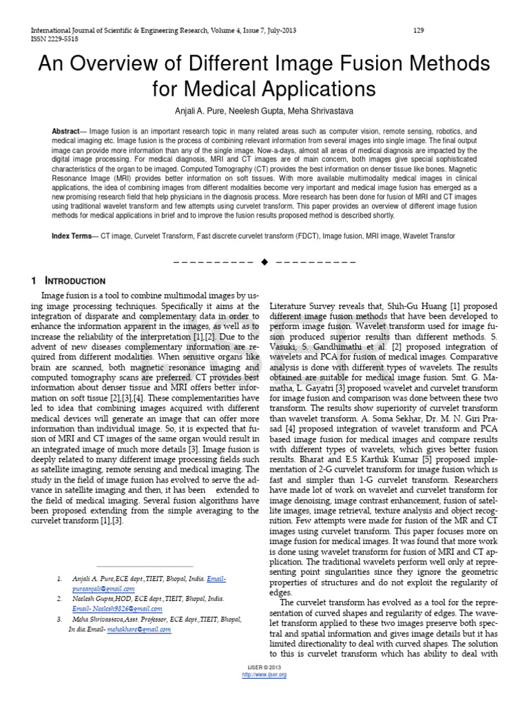 An Overview of Different Image Fusion Methods | PDF | Science & Mathematics