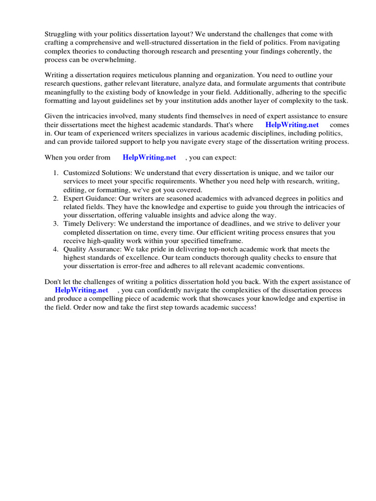 Politics Dissertation Layout | PDF | Thesis | Science