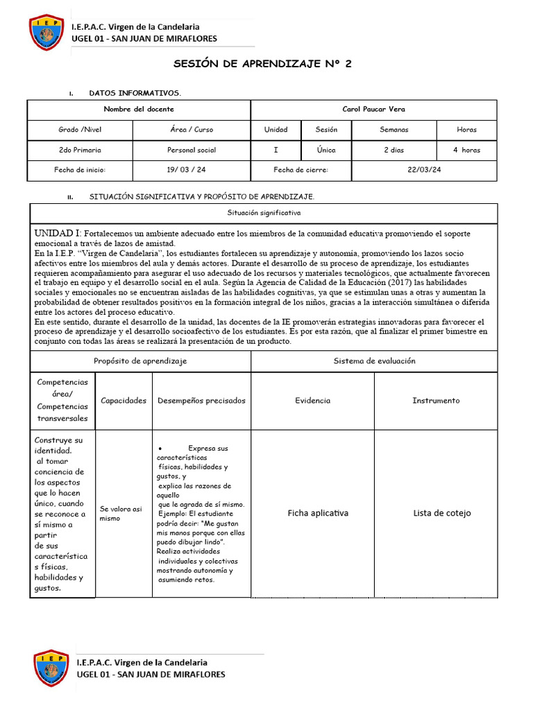 Sesión de Personal Social | PDF Sesión de Personal Social | PDF