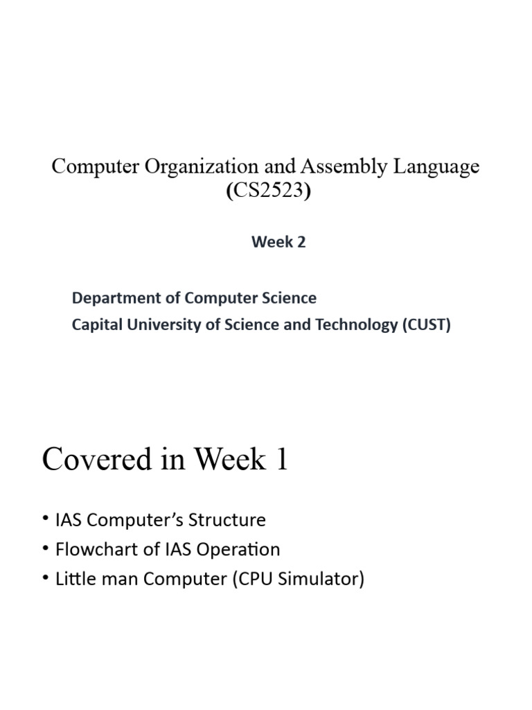 Lecture Slides Week2 | PDF | Central Processing Unit | Input/Output