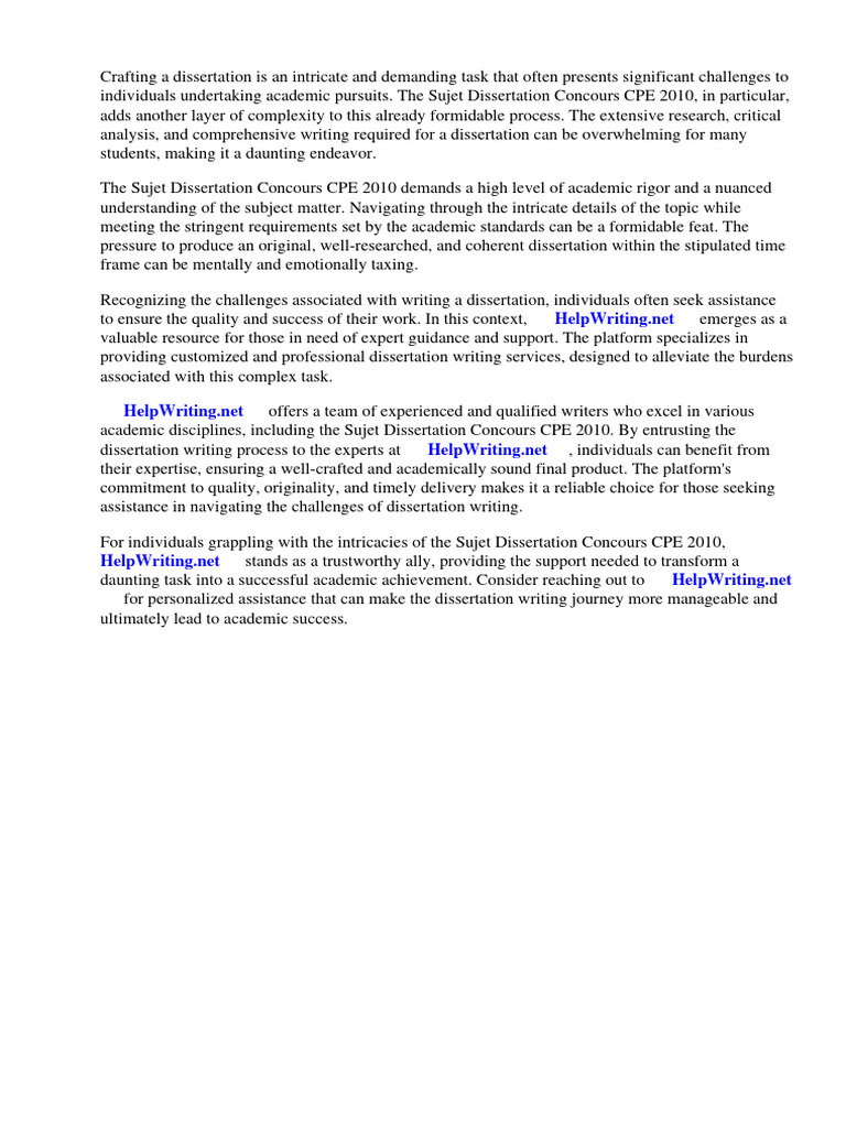 Sujet Dissertation Concours Cpe 2010 | PDF | Thesis