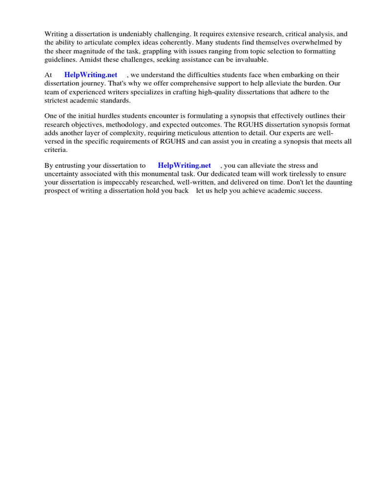 Rguhs Dissertation Synopsis Format Pdf Thesis Essays 