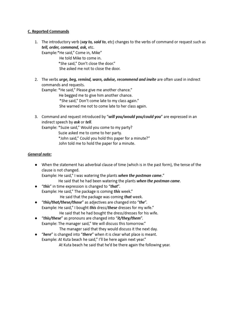 REPORTED COMMANDS - 3 | PDF | Semantic Units | Language Families