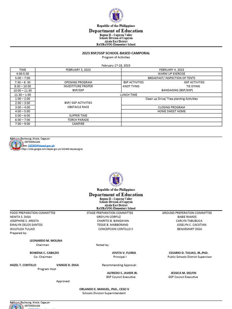 BSP 2023 Matrix | PDF