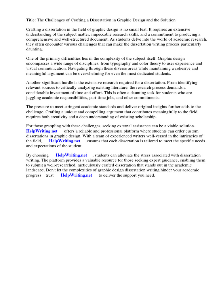 Dissertation Examples Graphic Design | PDF | Graphic Design | Thesis