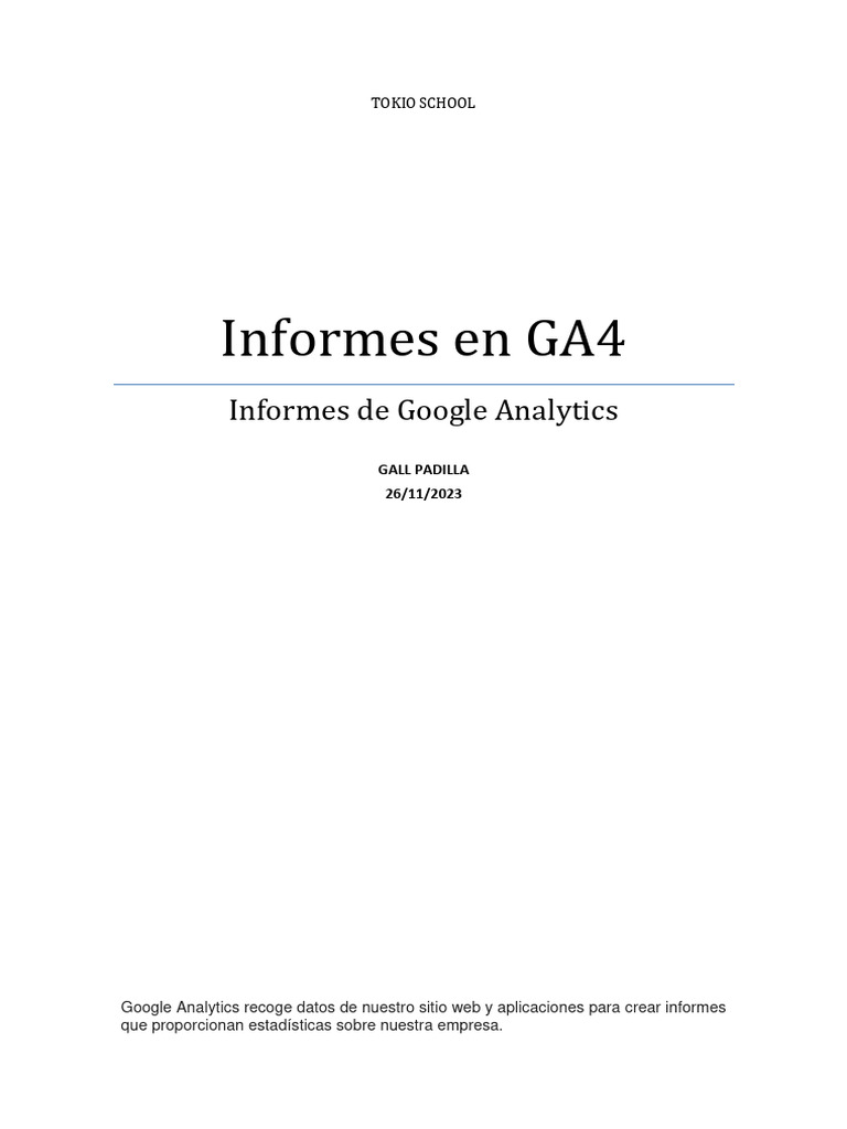 Informes en GA4 | PDF | Red mundial | Internet y web