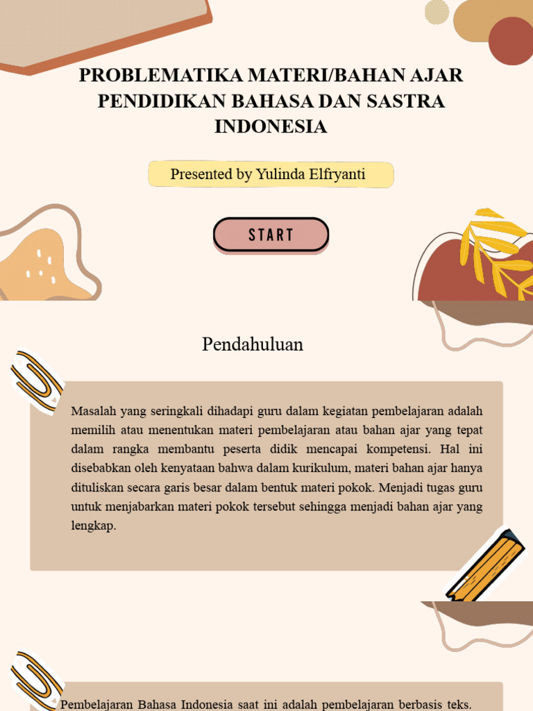 Problematika Materi Dan Bahan Ajar | PDF