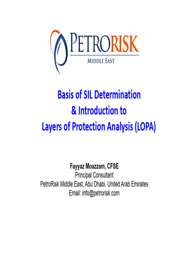 SIL LOPA Presentation 19th June 2016 | PDF | Reliability Engineering | Risk