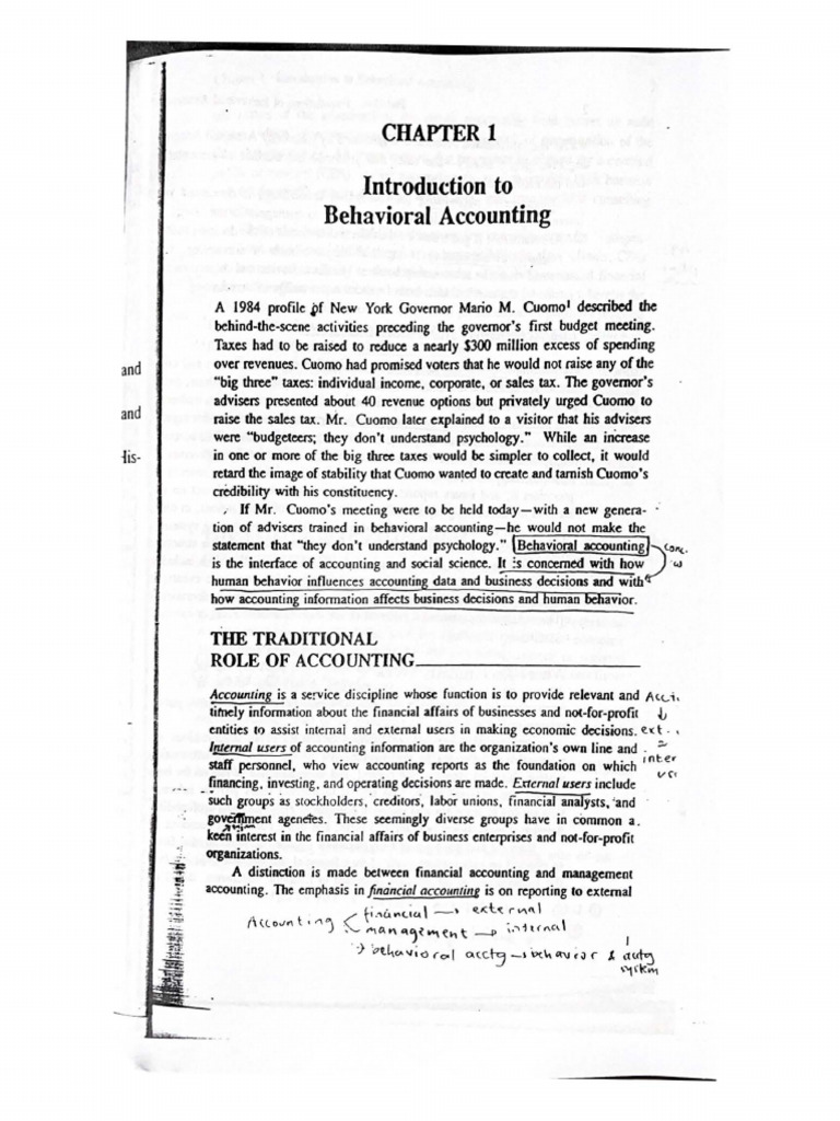 CHAPTER 1 - Introduction of Behavioral Accounting | Download Free PDF | Accounting | Information