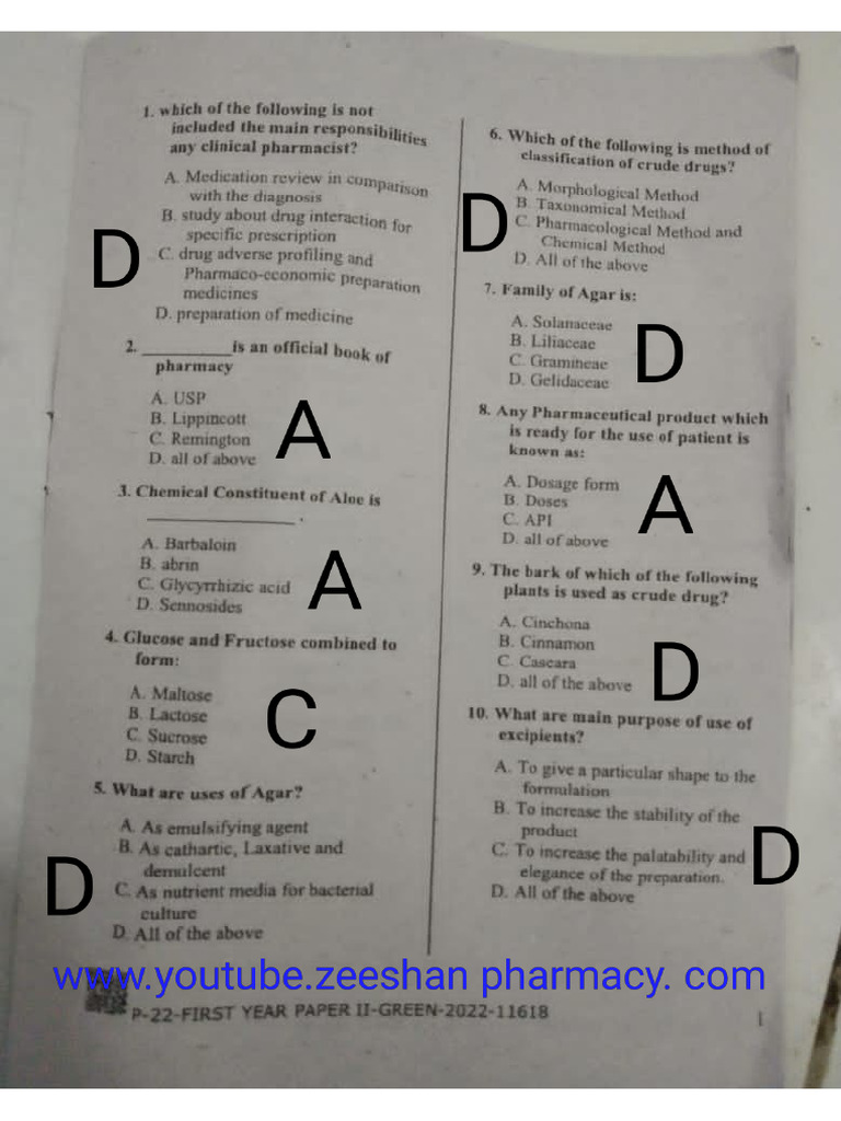 1st Year Paper-2 28 August 2022 | PDF