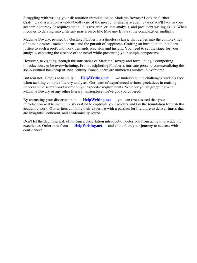 Exemple Introduction Dissertation Madame Bovary | PDF | Madame Bovary
