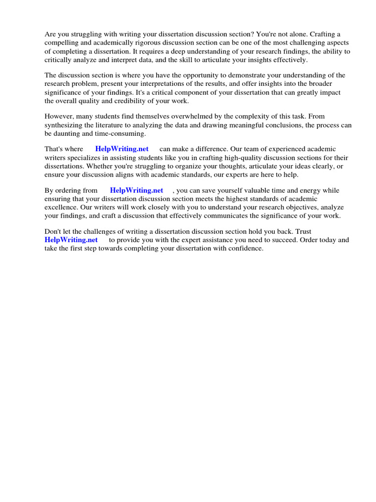 How To Write Discussion Section Dissertation Pdf Thesis Methodology
