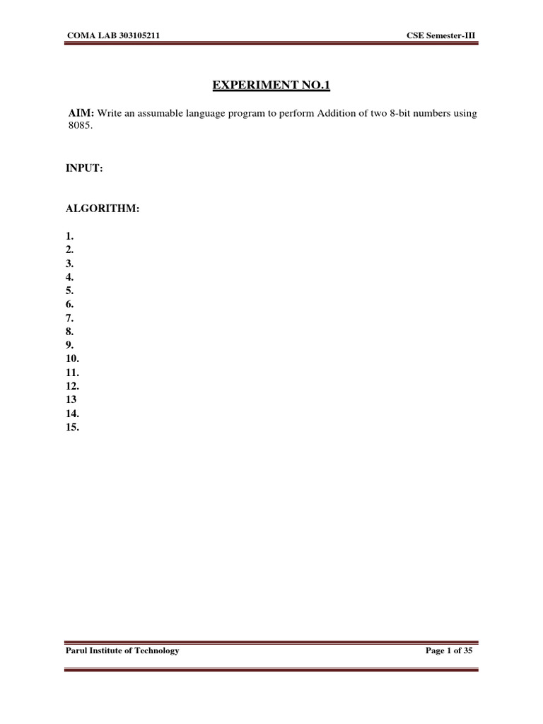 Microprocessor BLANK MANUAL | PDF