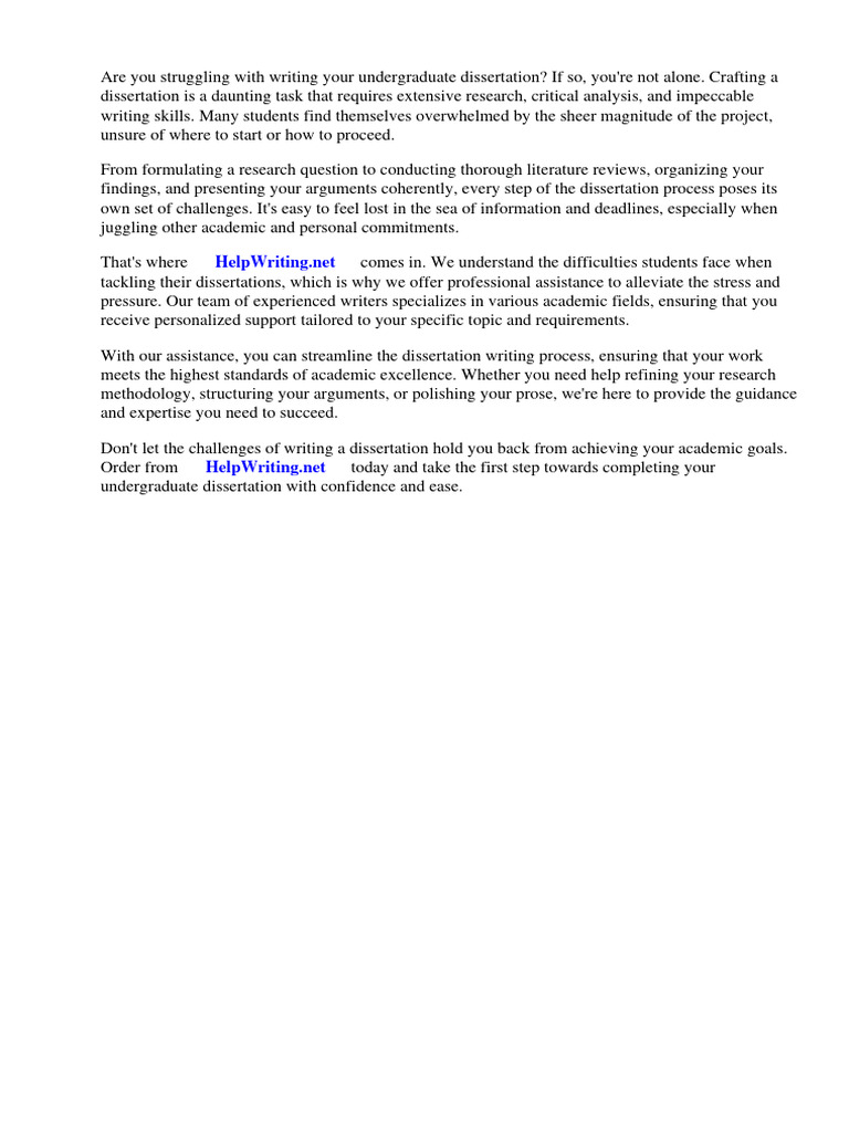 Undergraduate Dissertation Checklist | PDF | Thesis | Methodology