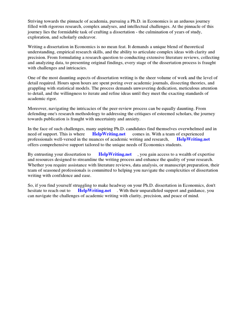 Sample PHD Dissertation in Economics | PDF | Thesis | Doctor Of Philosophy