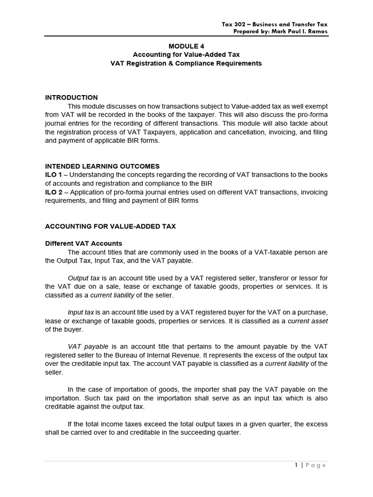 Module-4-1 | PDF | Value Added Tax | Taxes