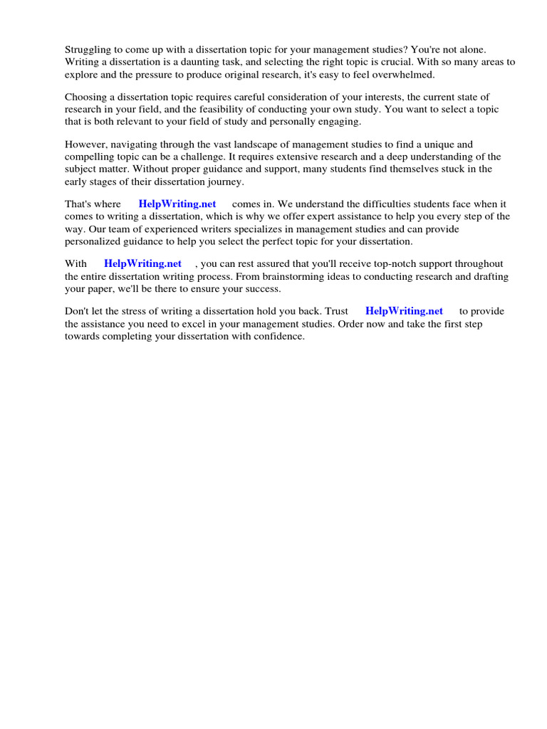 Dissertation Topic Help for Management Students | PDF | Thesis | Artificial Intelligence