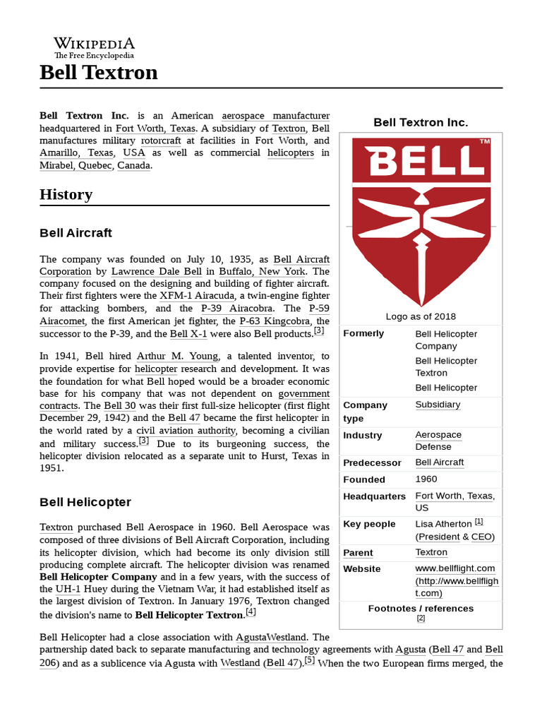 Bell Textron | PDF | Rotorcraft | Helicopter