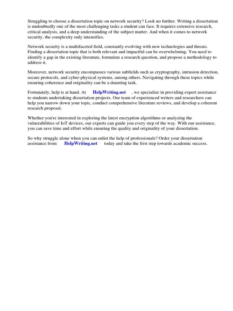 Dissertation Topics On Network Security | PDF | Security | Computer Security