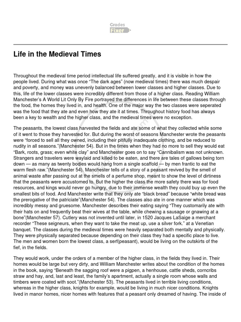 Class Disparities in Medieval Life | PDF