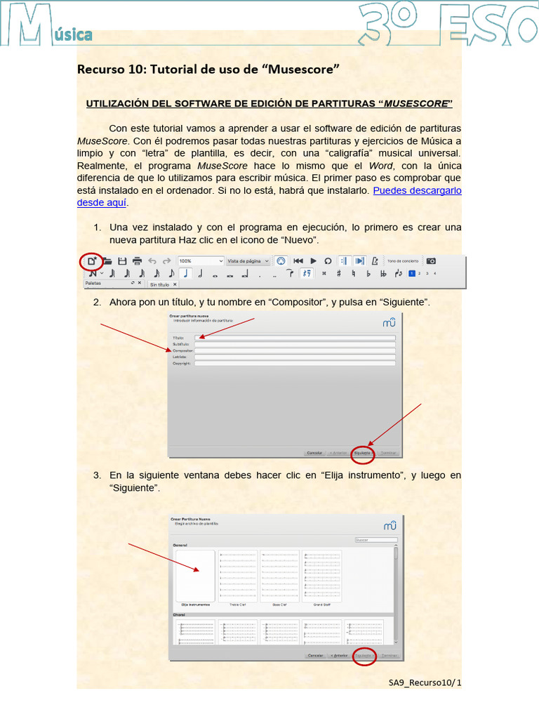 Recurso 10 Tutorial Musescore | PDF | Partituras | Musicología