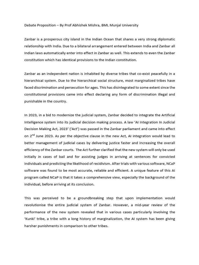 Debate Proposition | PDF | Artificial Intelligence | Intelligence (AI) & Semantics