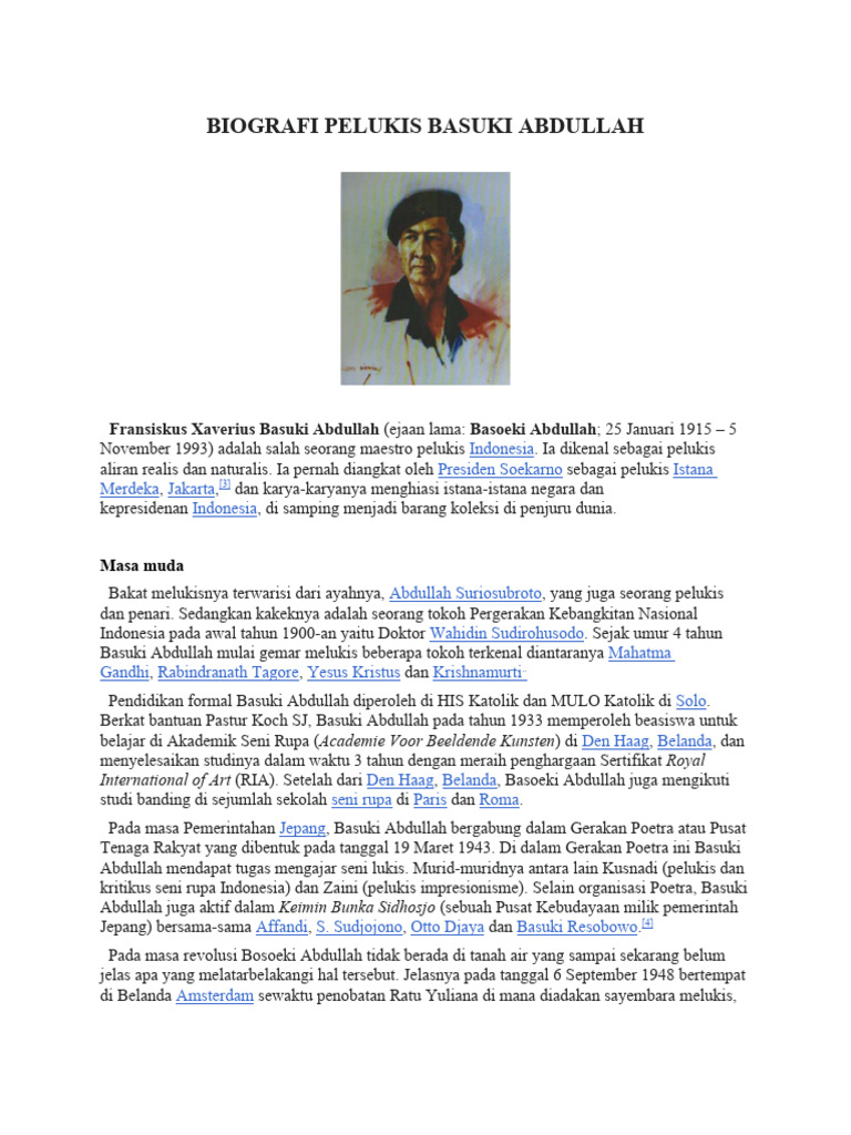 BIOGRAFI PELUKIS BASUKI ABDULLAH | PDF