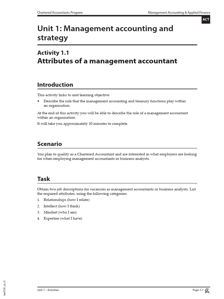 Management Accounting Guide | PDF | Strategic Management | Management ...