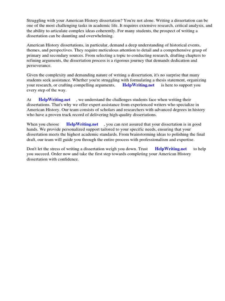 American History Dissertations | PDF | Thesis | The United States