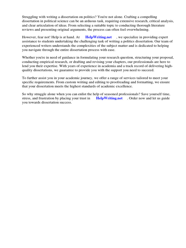 Politics Dissertation Proposal Examples | Download Free PDF | Thesis ...