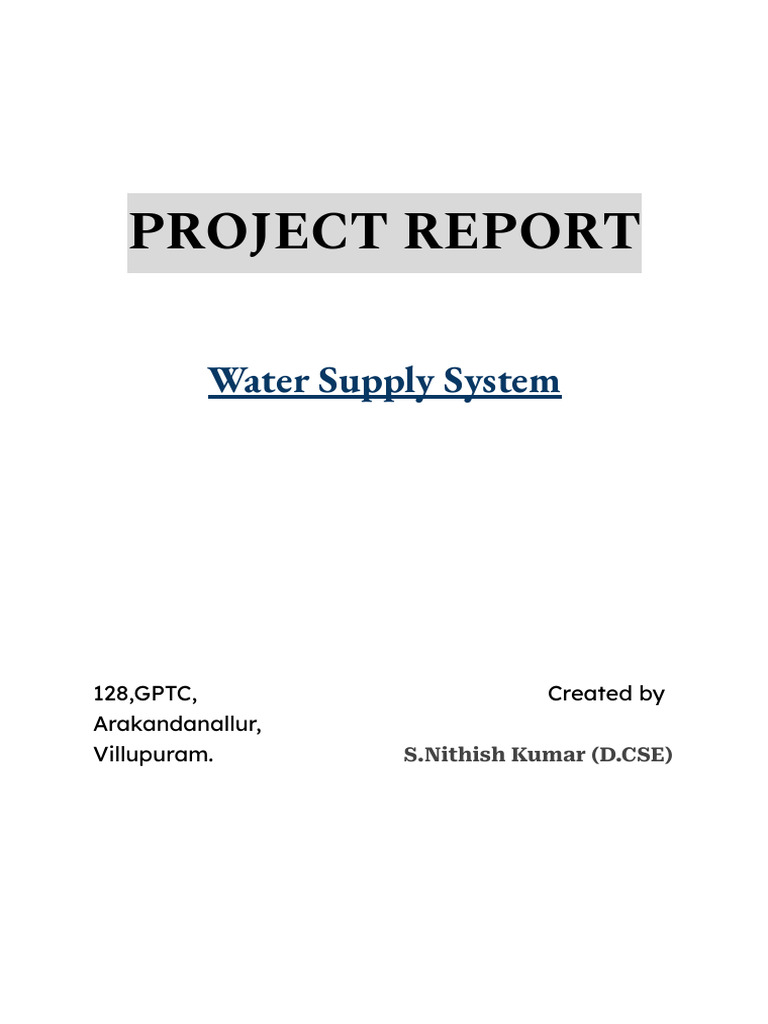 Water Supply System | PDF | Plumbing | Water