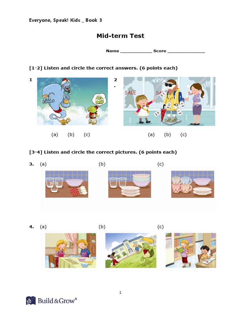 Grade 2 English Mid-term Test | PDF