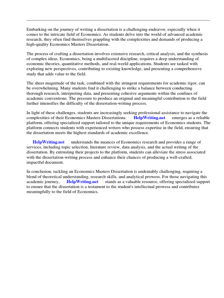 Economics Masters Dissertation Topics | PDF | Economics | Thesis