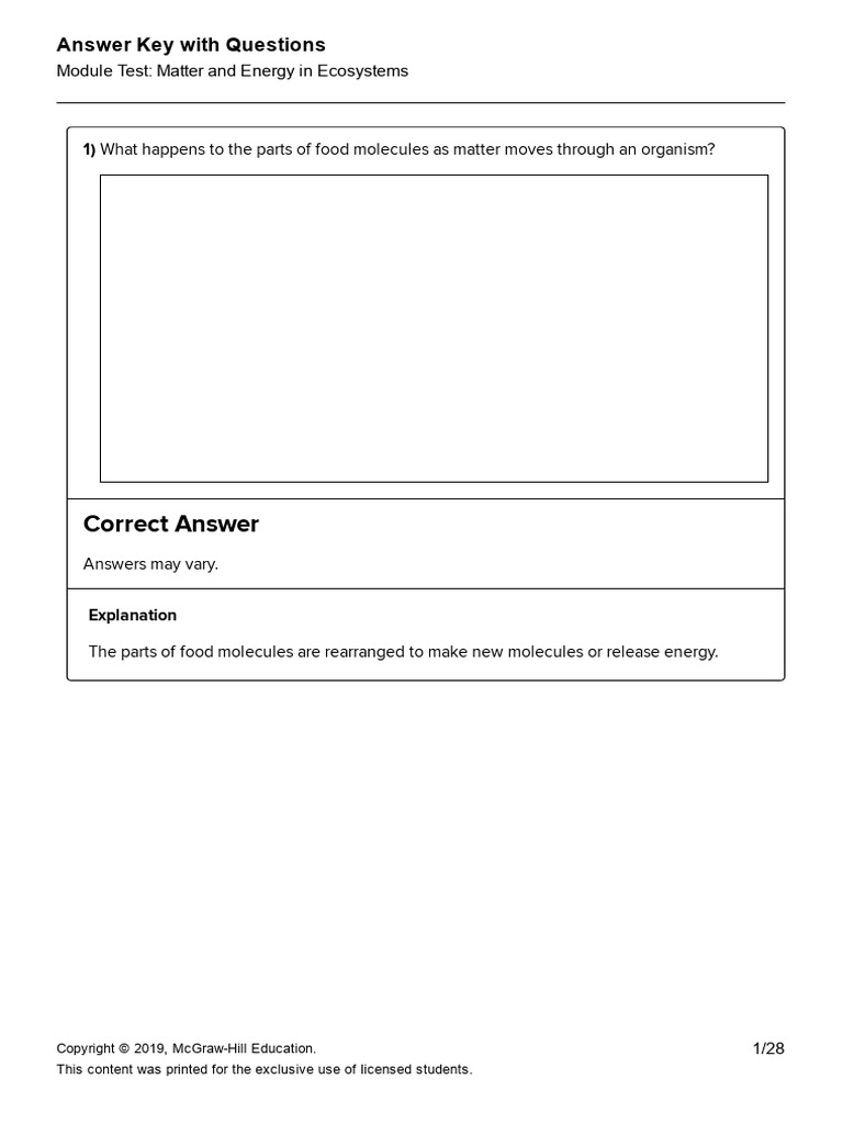 Module+Test Matter+and+Energy+in+Ecosystems AK | PDF | Photosynthesis ...