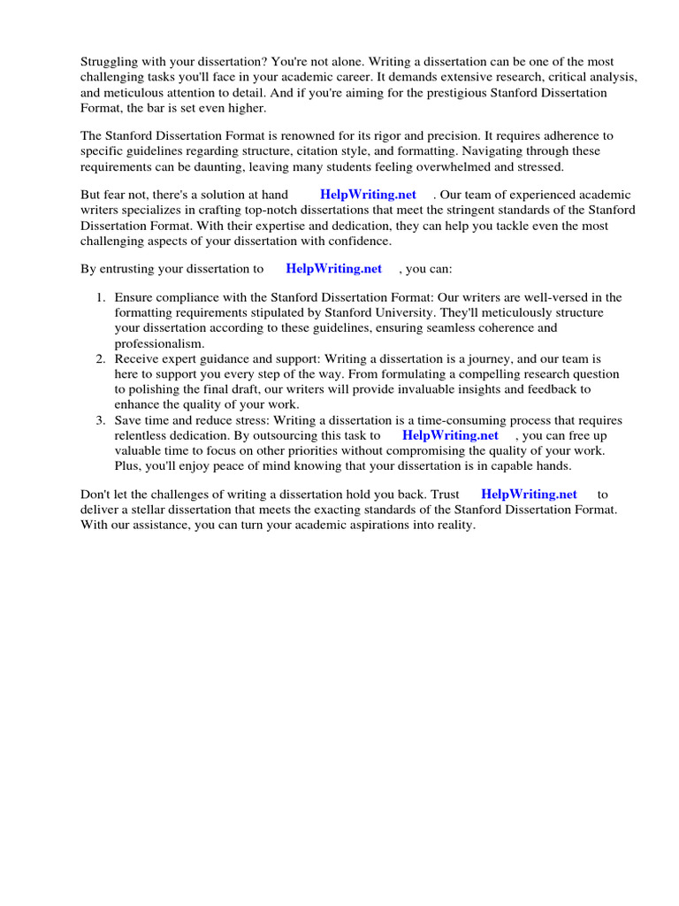 Stanford Dissertation Format | PDF | Thesis | Essays