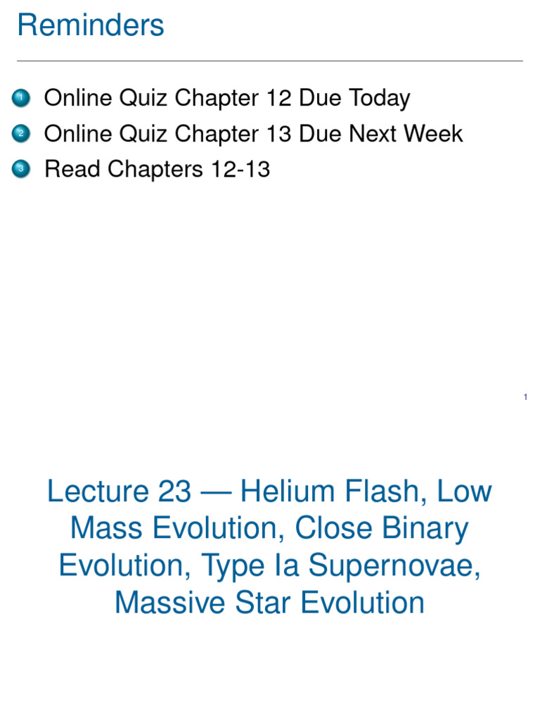 Stellar Evolution and Quiz Reminders | PDF | Stars | Nature