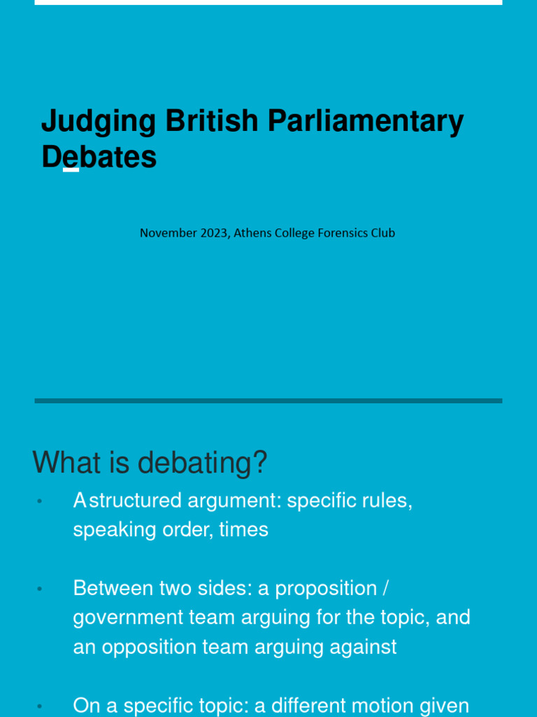Judging BP Debates - Guidence | PDF | Human Communication