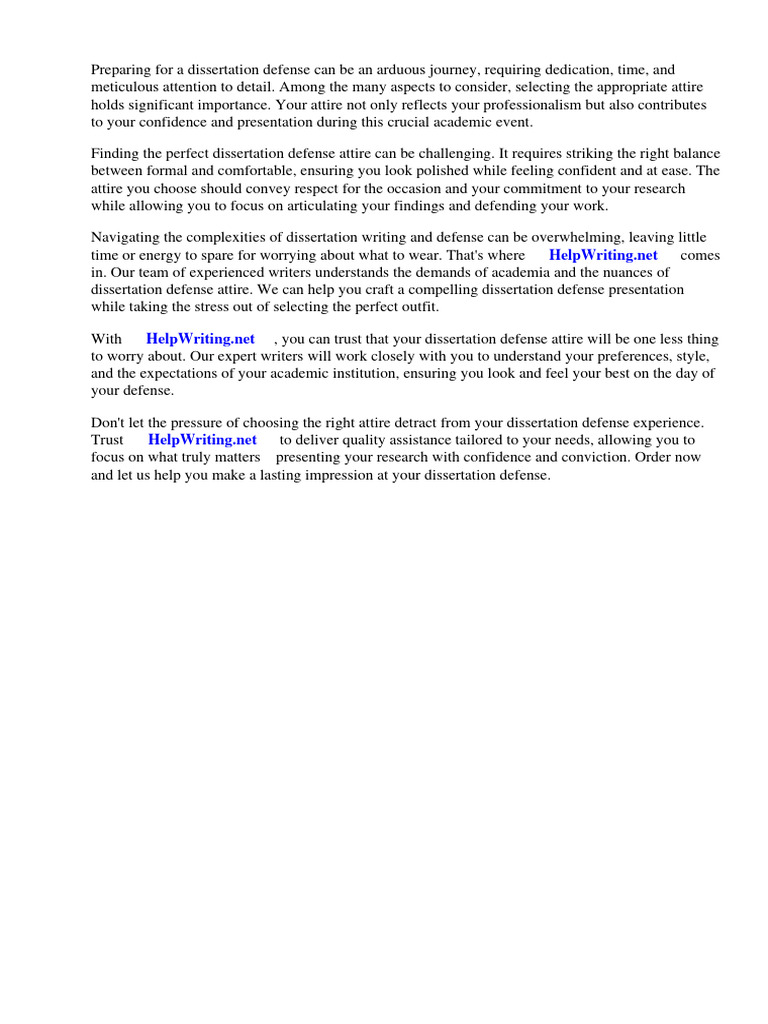 Dissertation Defense Attire | PDF | Thesis | Clothing