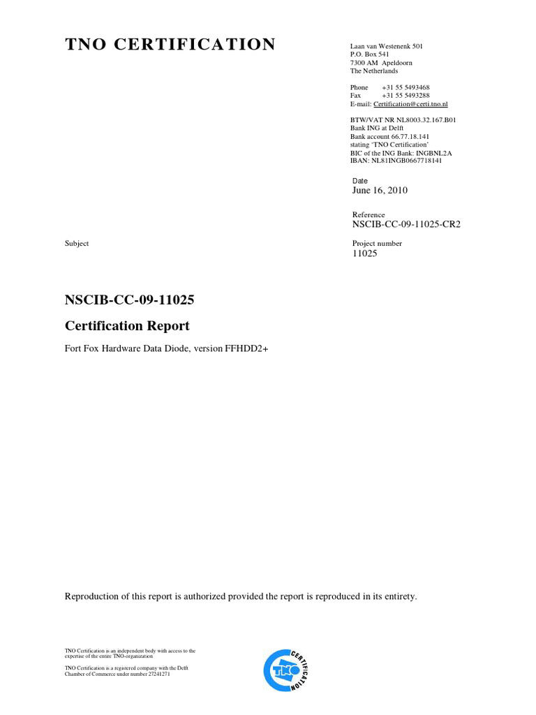 Fort Fox Data Diode EAL7+ Certification | PDF | Systems Engineering ...