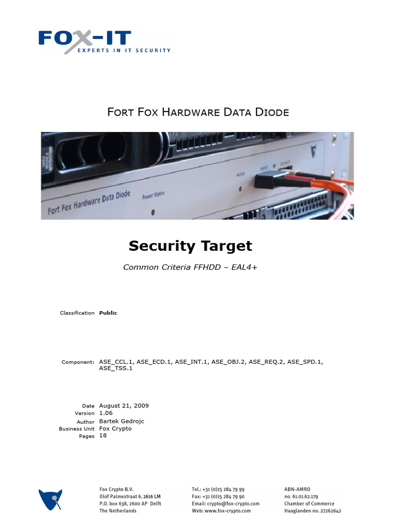 (ST Public) Fox DataDiode Security Target | PDF