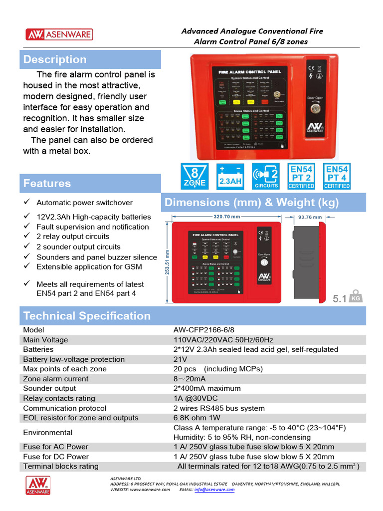 AW-CFP2166-6&8 Control Panel Datasheet - 20211123 | PDF