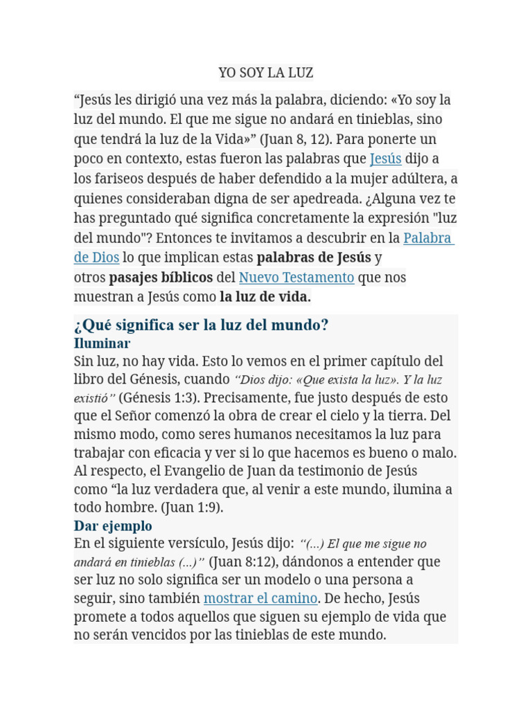 Yo Soy La Luz | PDF